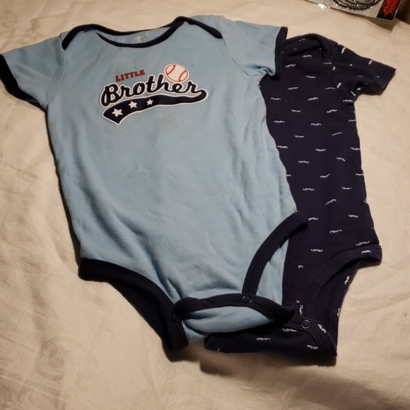 Carter's | One Pieces | Short Sleeve Little Brother Mustache Onesie ...